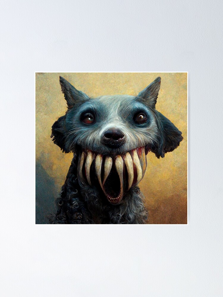 Póster «Perro Monstruo con Enormes Dientes Horror Lobo» de Griffelkinn ...