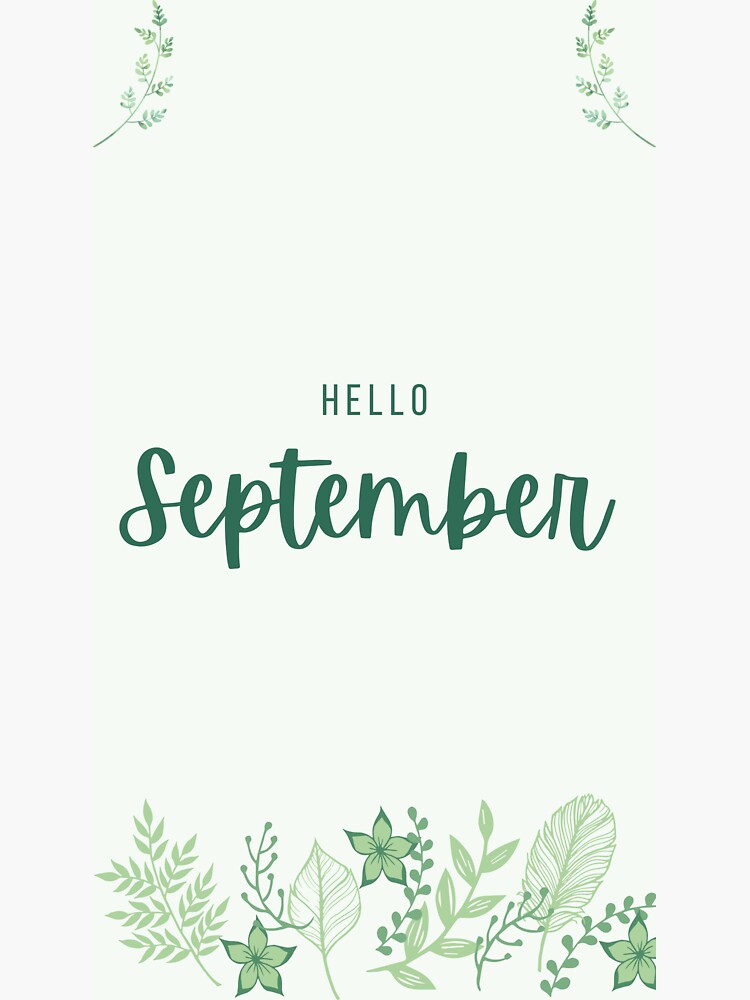 "hello september" Sticker for Sale by Khansidra753 | Redbubble