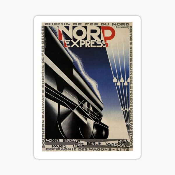 "Vintage Nord Express Europe Railroad Travel" Sticker by pdgraphics ...