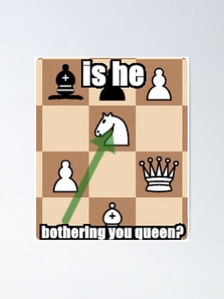 "White Knight Chess Meme Is He Bothering You Queen" Poster for Sale by ...