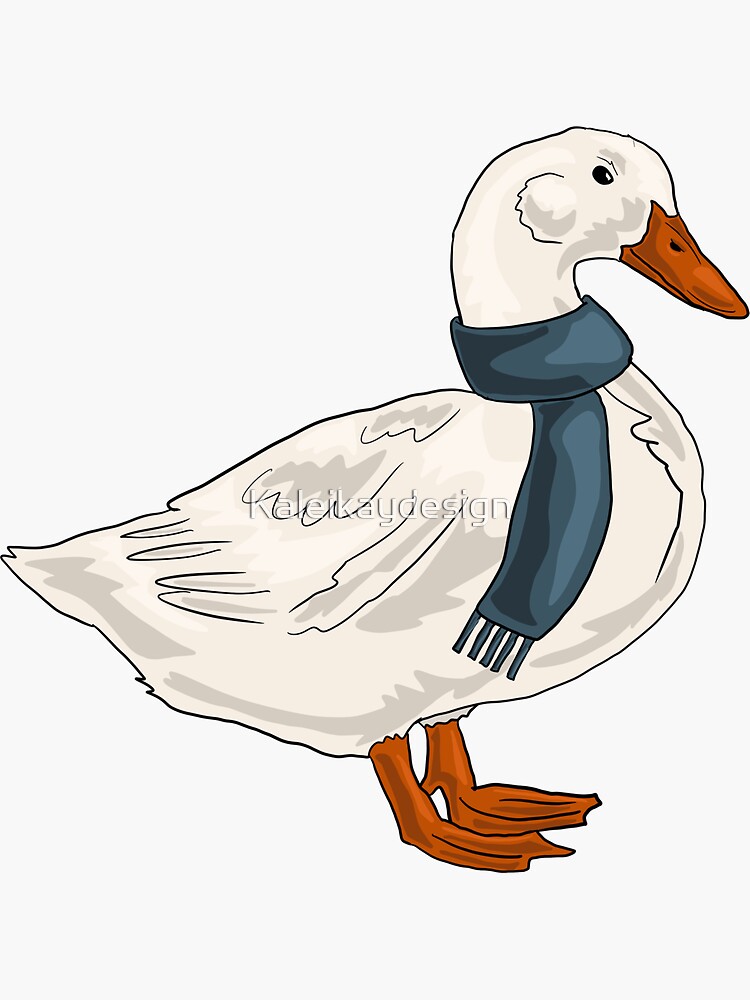 "Duck wearing a scarf, winter duck, Christmas duck" Sticker for Sale by ...