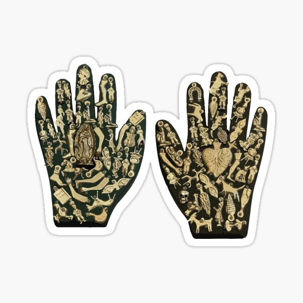 "Miracles mexican blue ornamental hands ex-voto traditional" Sticker ...