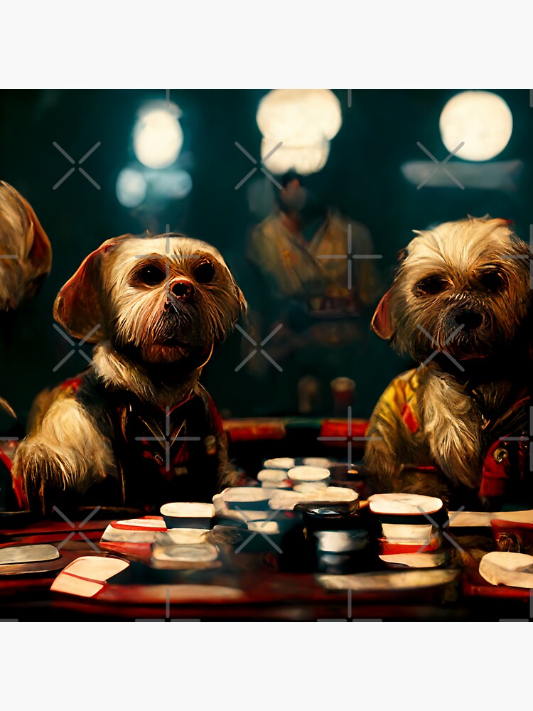 "2 Dogs Playing Poker" Sticker for Sale by Cruelio | Redbubble