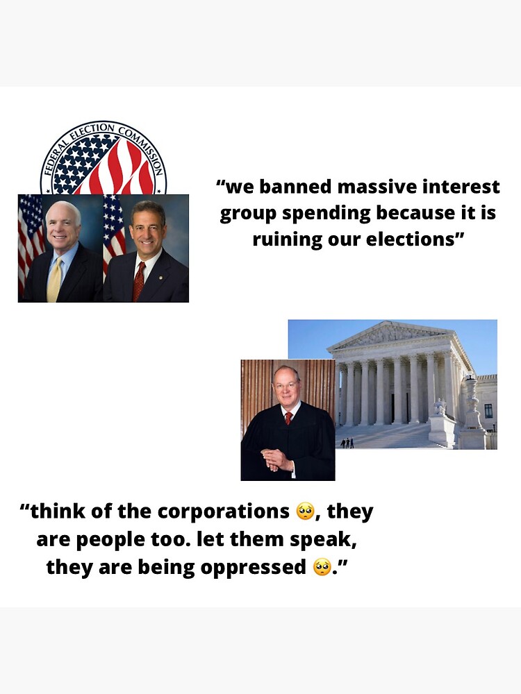 "Citizens United v. FEC (2010)" Sticker for Sale by SimplifedUS | Redbubble