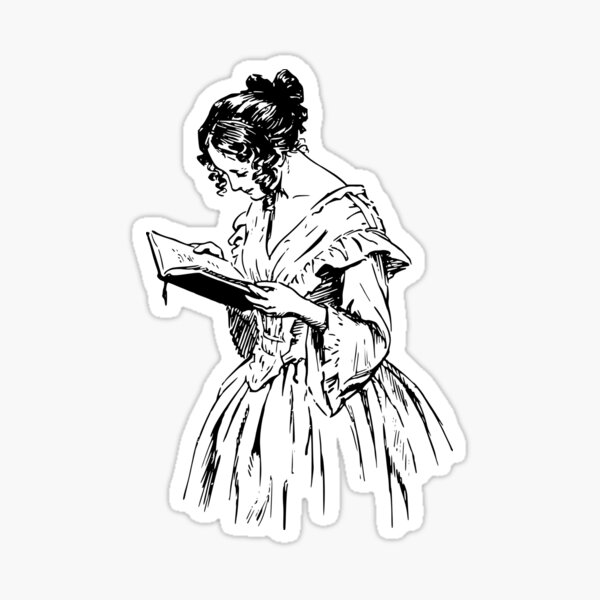 "Vintage reader" Sticker for Sale by venomouspixie | Redbubble