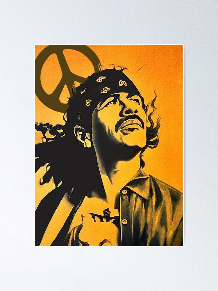 "santana guitar yellow art" Poster for Sale by williammonroy27 | Redbubble