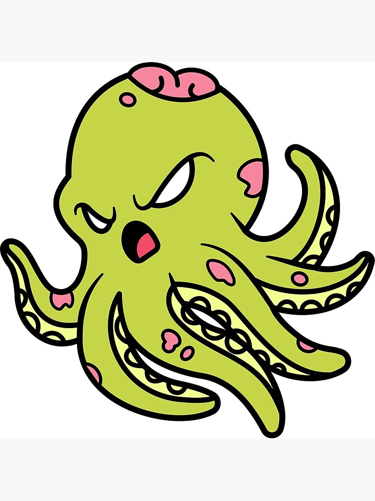 "Funny Zombie Octopus Japanese Kaiju Monster" Poster for Sale by ...