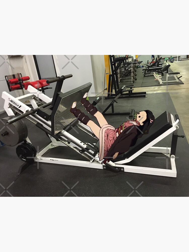 "Nezuko Leg Press" Sticker for Sale by ionicnova | Redbubble