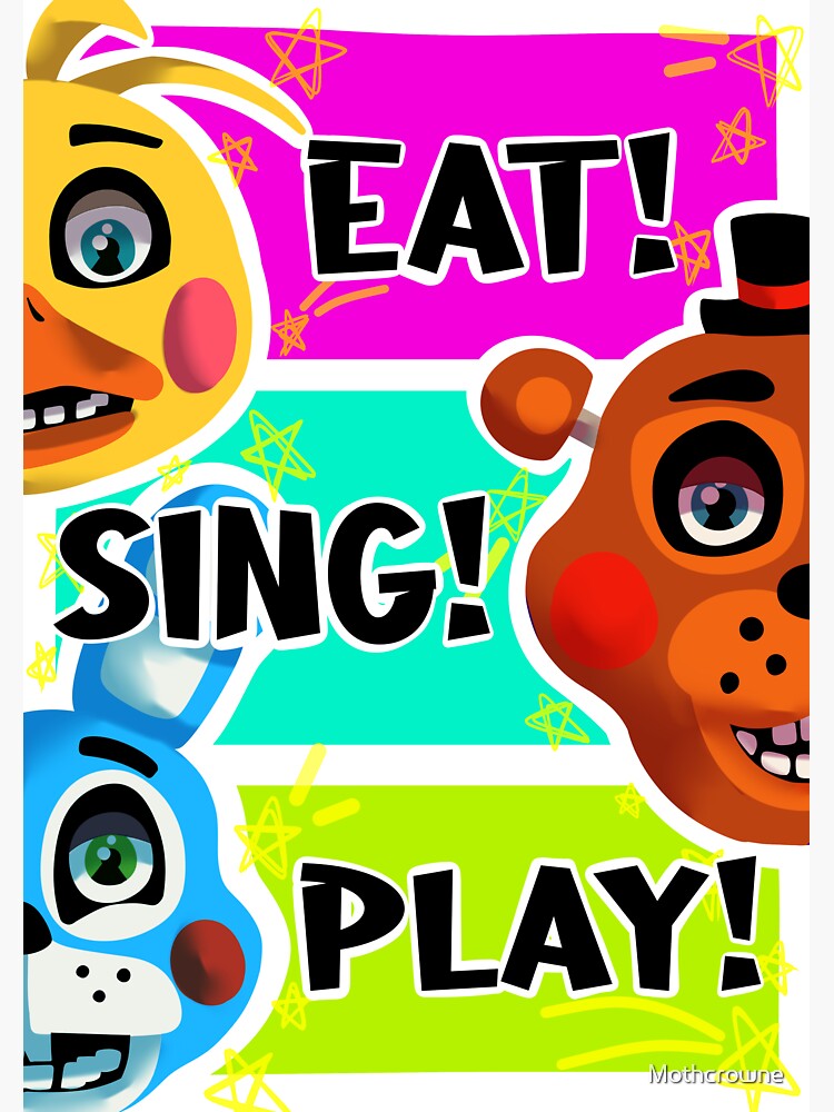 "Eat! Sing! Play!" Sticker for Sale by Mothcrowne | Redbubble