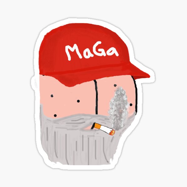 "Butt Smoking Butts Maga ~ funny" Sticker for Sale by ButtSmokinButts ...