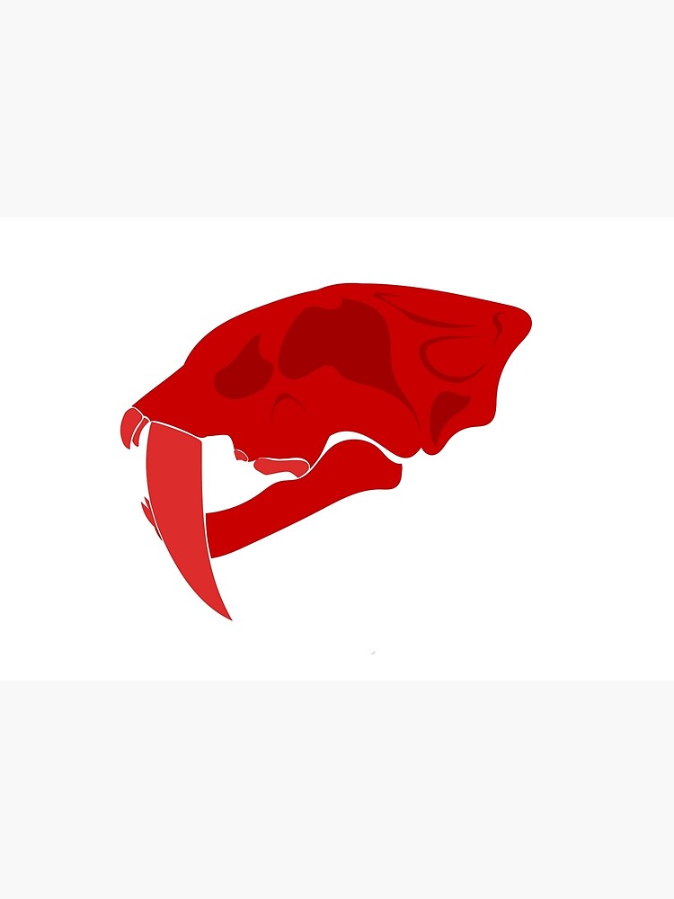 "Red Smilodon Skull / Red Saber Tooth Cat Skull" Poster for Sale by ...