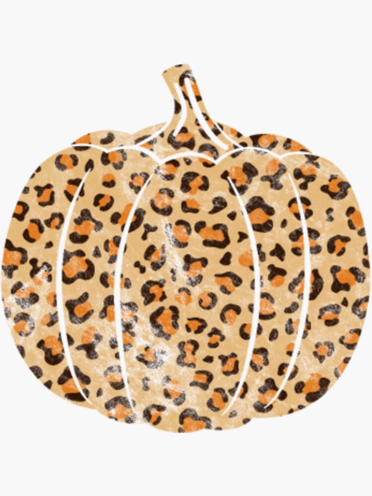 "Autumn Fall Pumpkin Leopard" Sticker for Sale by QuyTran | Redbubble