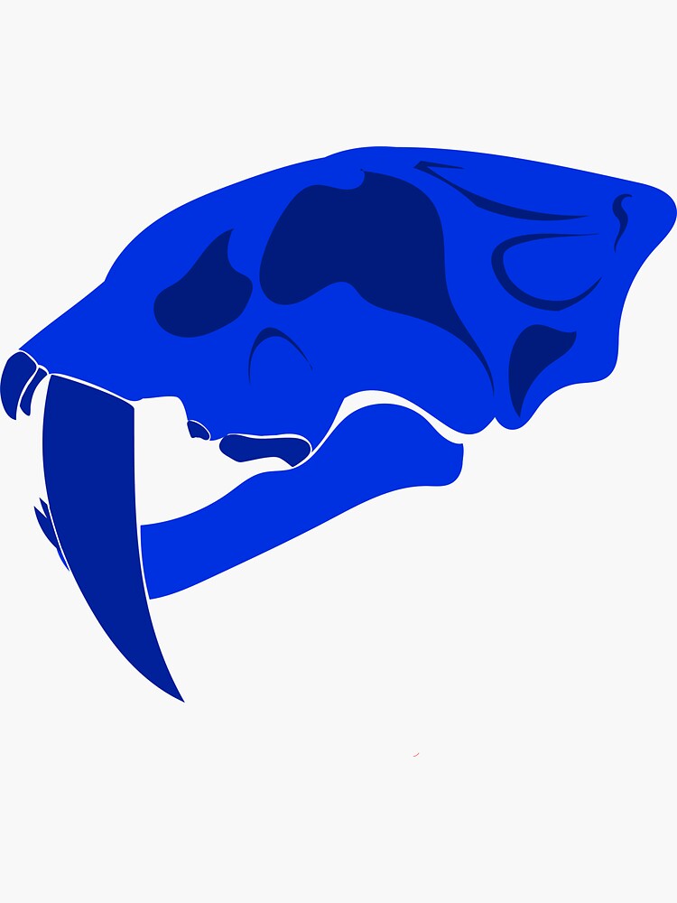 "Blue Smilodon Skull / Blue Saber Tooth Cat Skull" Sticker for Sale by ...