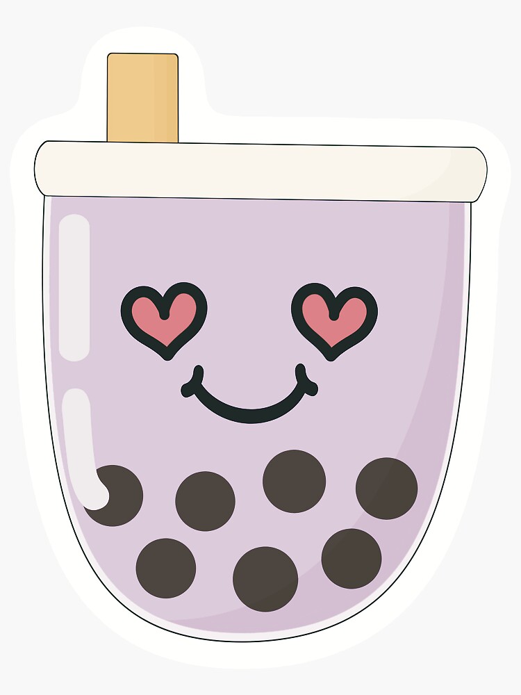 "Taro Boba Milk Tea" Sticker for Sale by vaque- | Redbubble