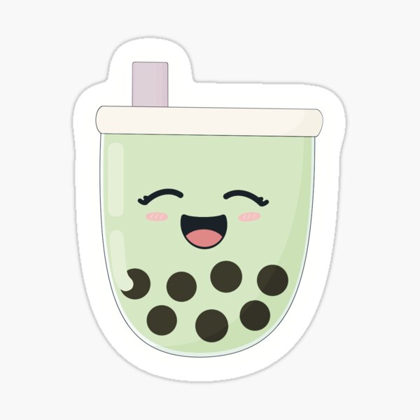 "Matcha Boba Milk Tea" Sticker for Sale by vaque- | Redbubble