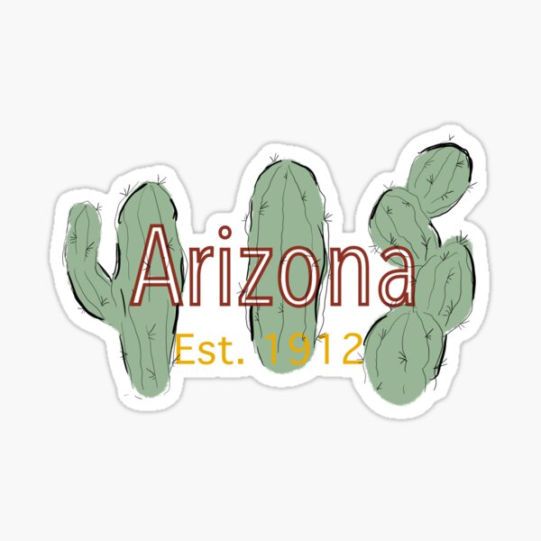 "Arizona established 1912, vintage Arizona with colored cacti " Sticker ...