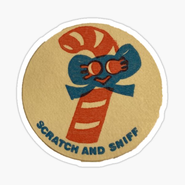 "80s Festive Candy Cane Scratch and Sniff" Sticker for Sale by Finny838 ...