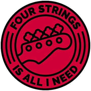 "Four Strings - Red" Sticker for Sale by Luke Noothout | Redbubble