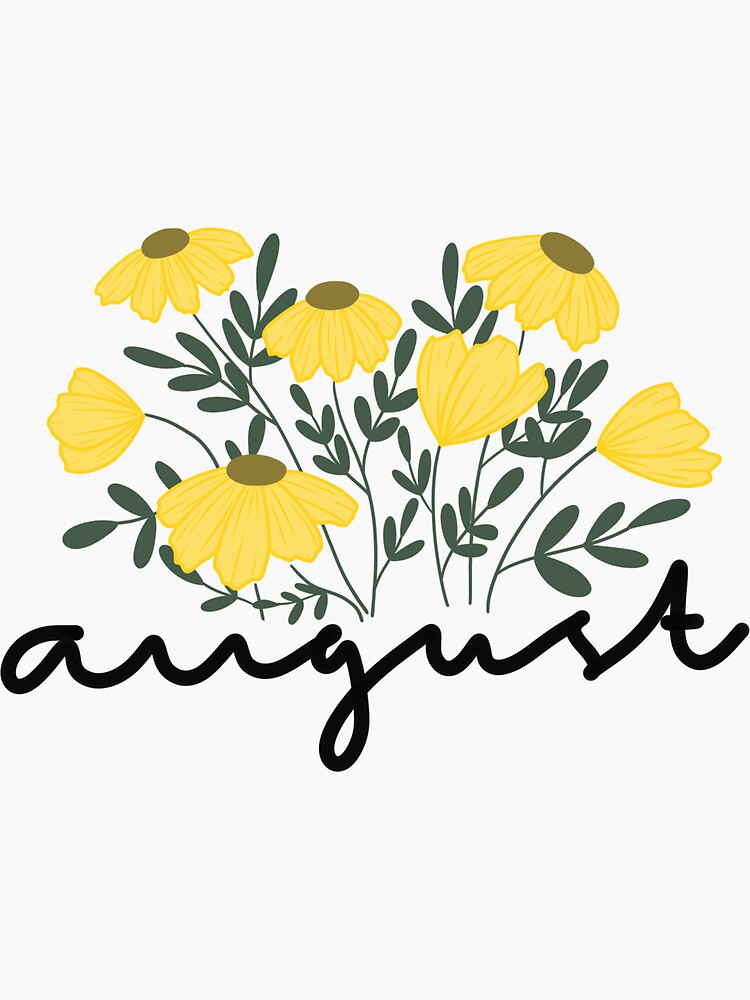 "Taylor Swift August Yellow Cosmos Flowers" Sticker for Sale by ...