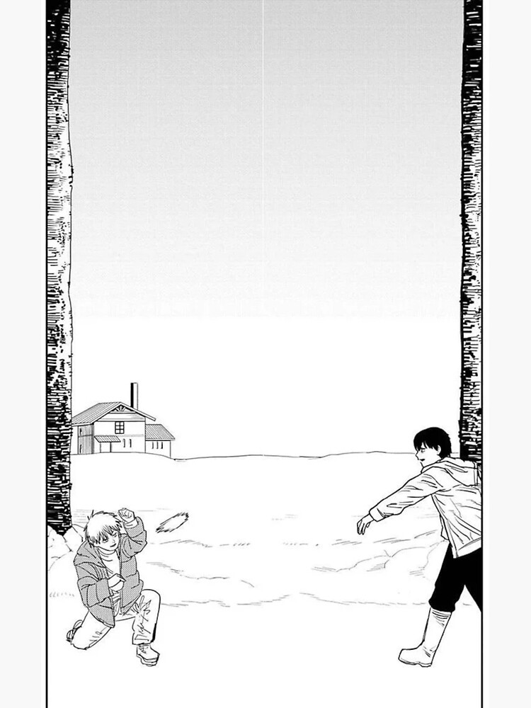 "Chainsaw Man Denji and Aki snowball fight" Photographic Print for Sale ...