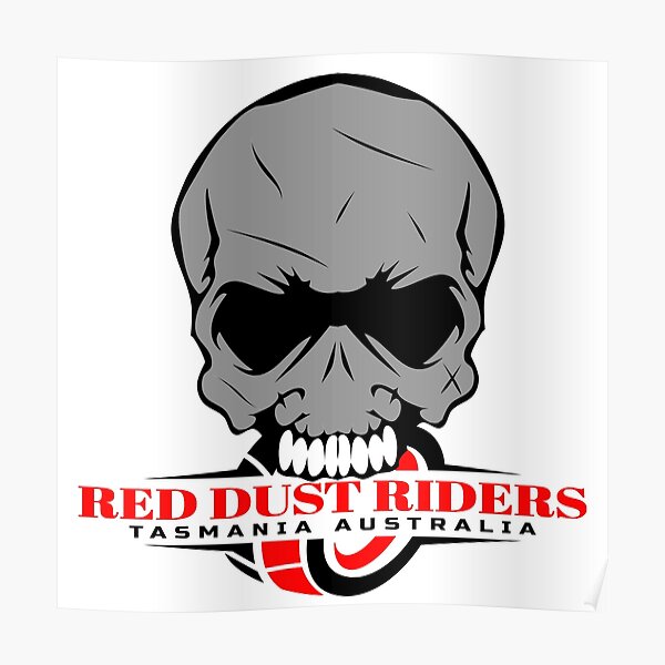 "Red Dust Riders Skull Logo" Poster for Sale by RedDustRider | Redbubble