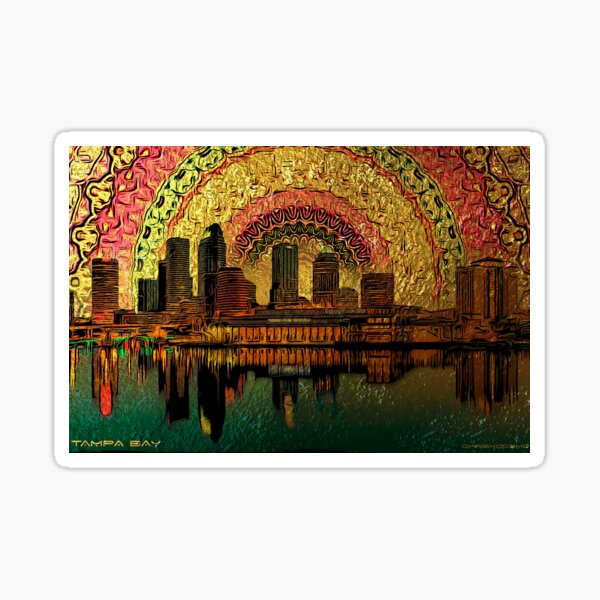 "Trippy Skyline (Tampa)" Sticker for Sale by CHRISxCOSMIC | Redbubble