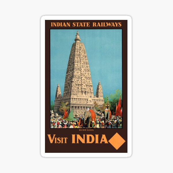 "India Railways Vintage Travel Poster Restored" Sticker for Sale by ...