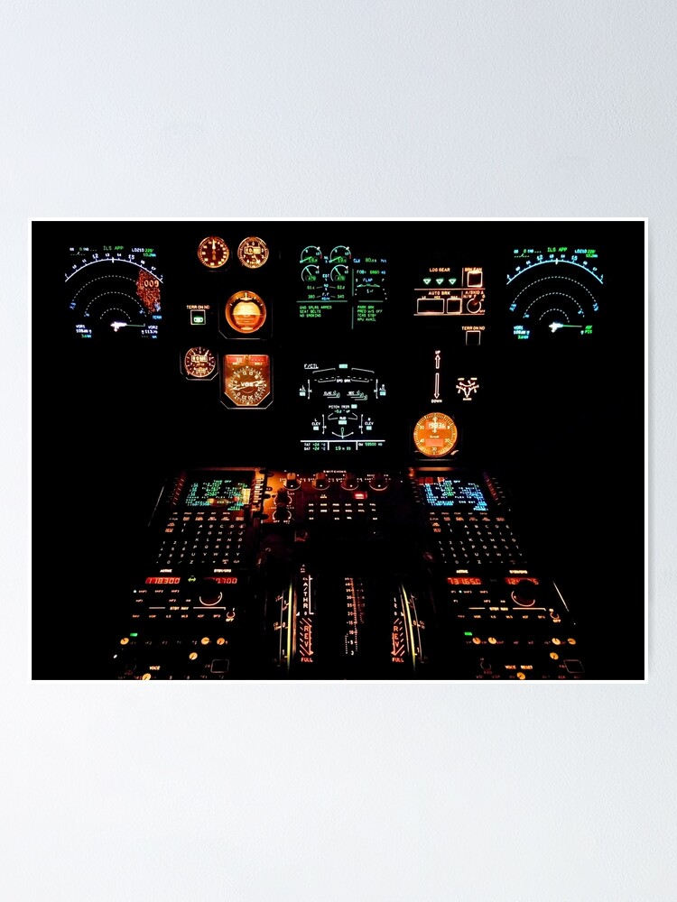 "AVIATION #12 - Illuminated Cockpit Instrument Panels" Poster for Sale ...