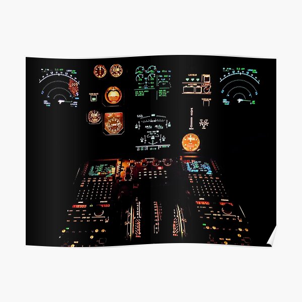 "AVIATION #12 - Illuminated Cockpit Instrument Panels" Poster for Sale ...