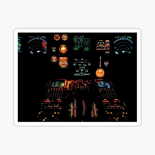 "AVIATION #12 - Illuminated Cockpit Instrument Panels" Sticker for Sale ...