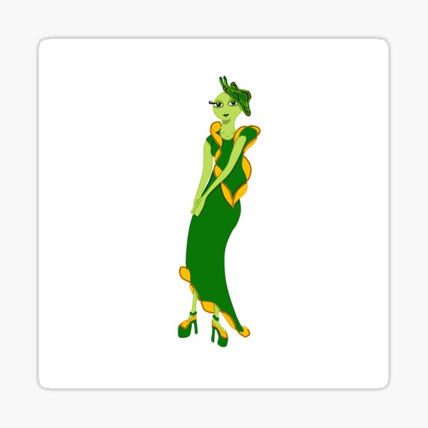 "Fashion Sea Lettuce Slug Chibi" Sticker by KHRArts | Redbubble