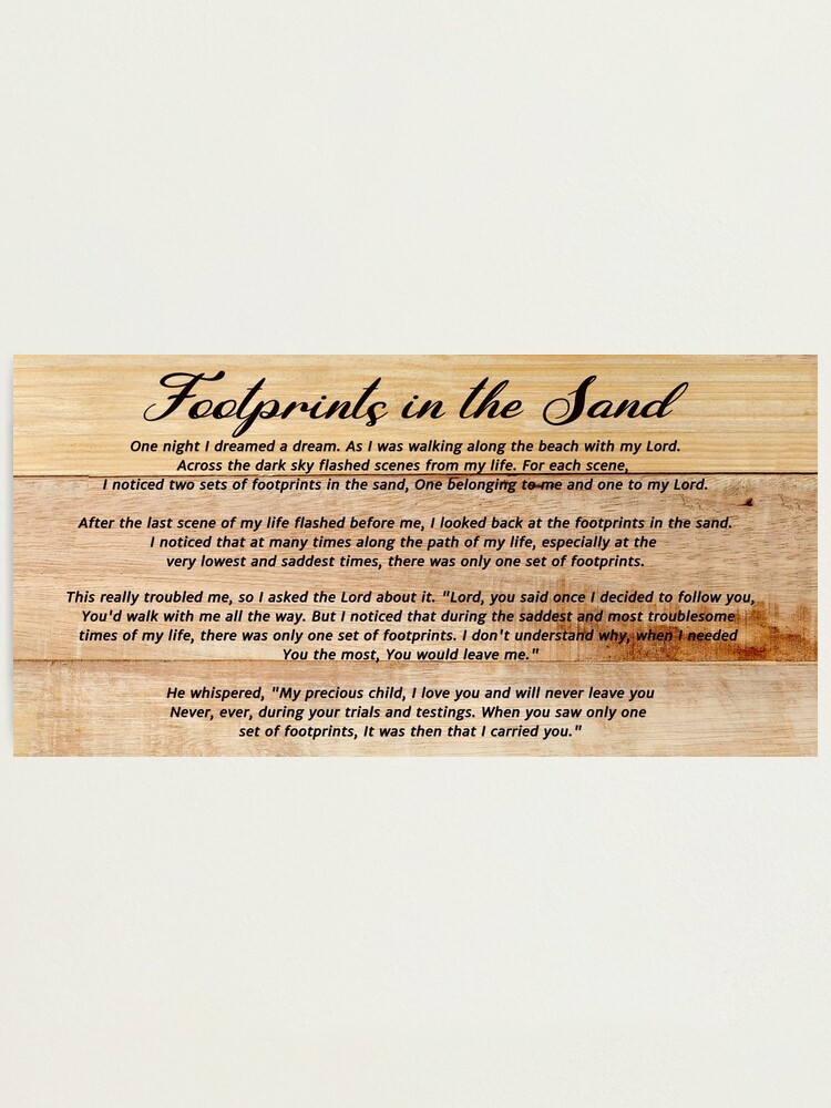 "Footprints in the sand #15 Poem Quote Lyrics Prayer Song Jesus ...