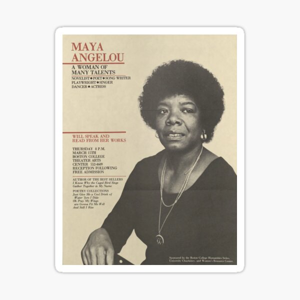 "Maya Angelou poster" Sticker for Sale by Glinda-39 | Redbubble