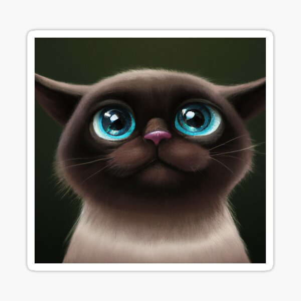 "Meow" Sticker for Sale by oshidori-ai | Redbubble