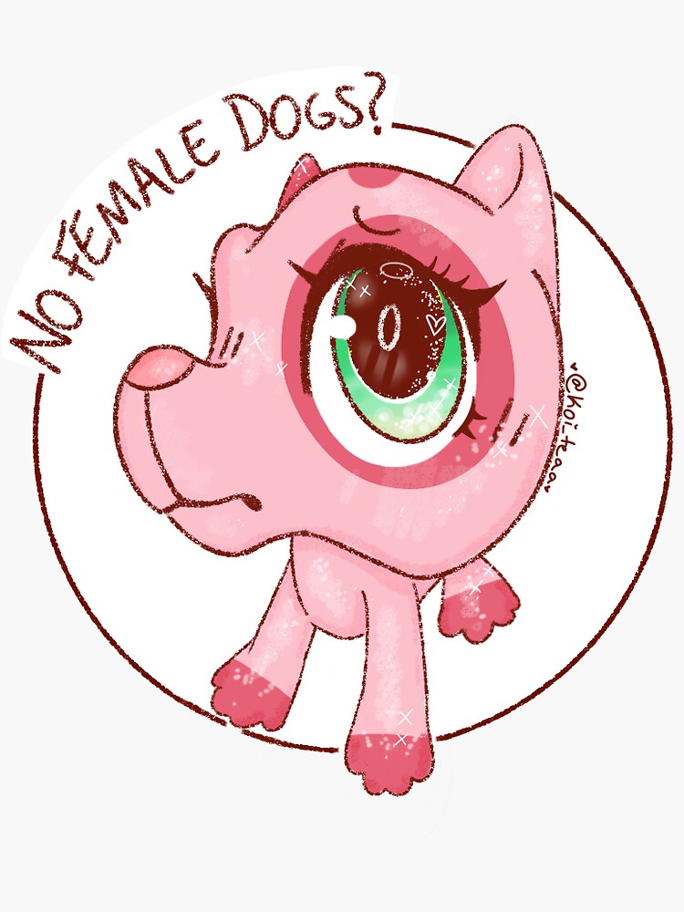 "LPS No Female Dogs? Meme with LPS #2598 (flopless version)" Sticker ...