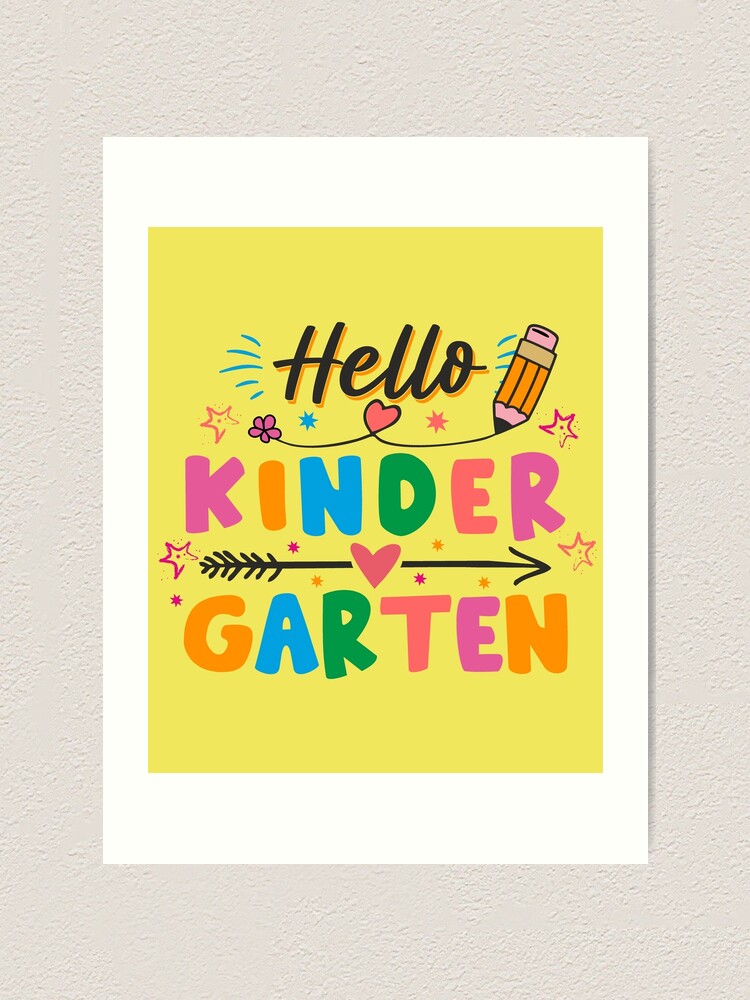 "Hello Kindergarten Back To School My First Day Of Kindergarten Cute ...