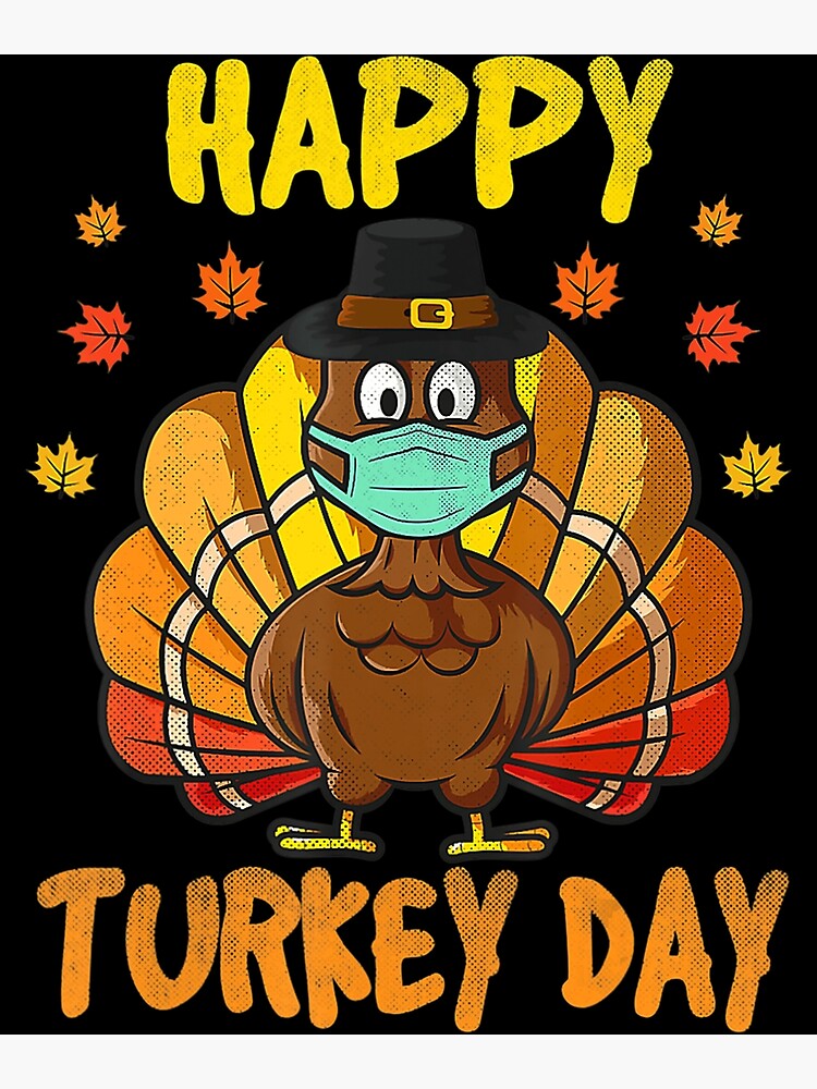 Póster «Feliz día del pavo acción de gracias pavo enmascarado otoño ...
