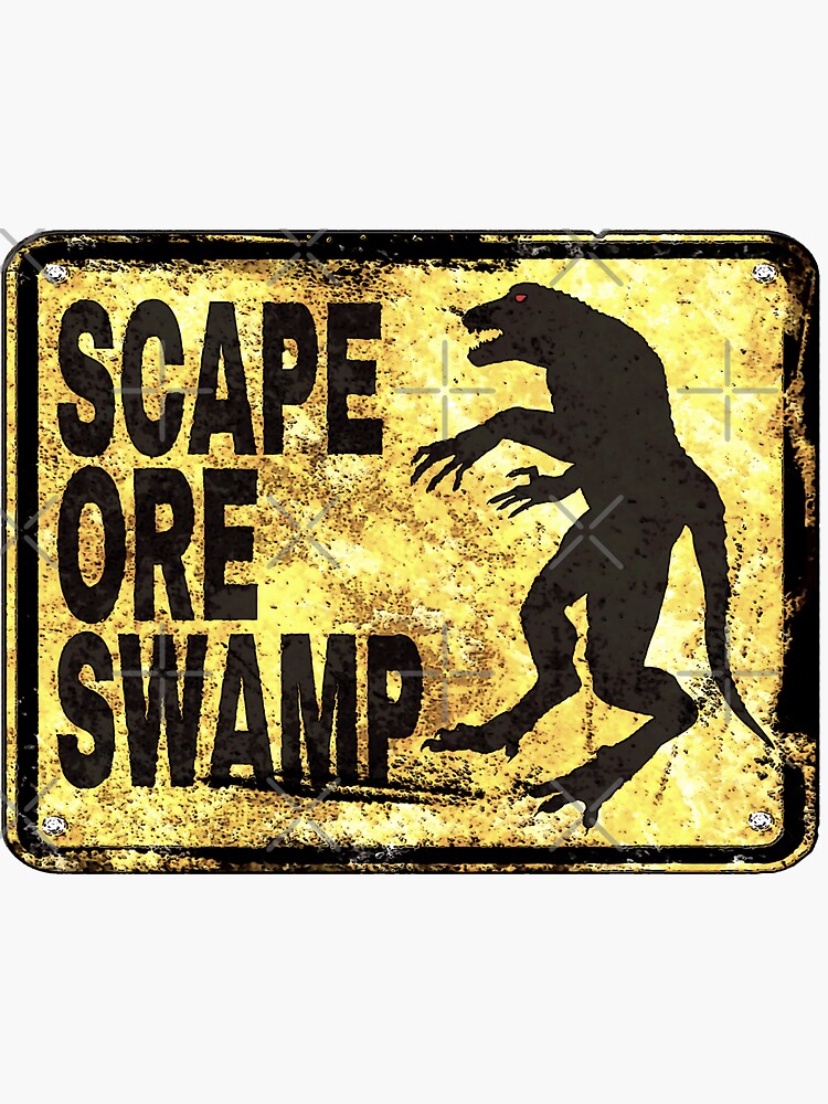 "LIZARD MAN OF SCAPE ORE SWAMP" Sticker for Sale by PapaSquatch | Redbubble