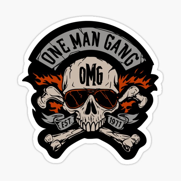 "One man gang" Sticker for Sale by PEArt | Redbubble