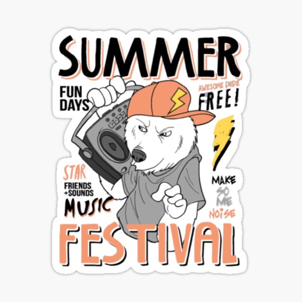 "SUMMER MUSIC FESTIVAL" Sticker for Sale by Aarafa | Redbubble