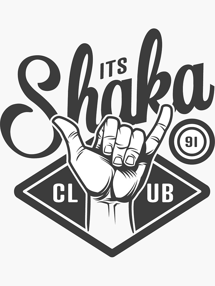 "vintage its Shaka club" Sticker for Sale by smilestarup | Redbubble