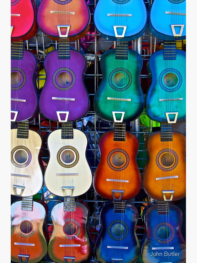 "Colorful Guitars" Poster by jjohnsueb | Redbubble
