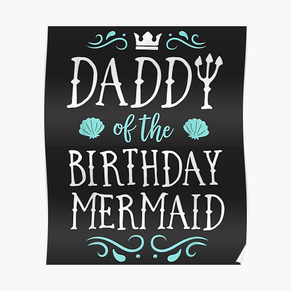 Póster «Papá de los regalos de sirena de cumpleaños Merman Family ...