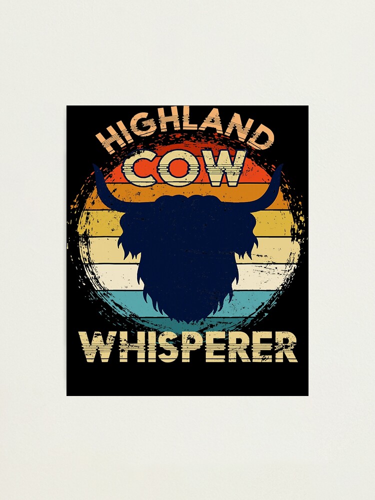 Lámina fotográfica «Vaca Mooey Scottish Highland Cow Whisperer Granjero ...