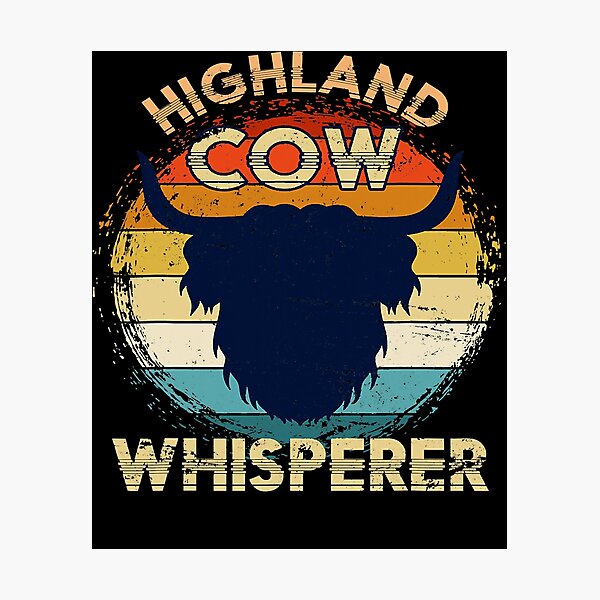 Lámina fotográfica «Vaca Mooey Scottish Highland Cow Whisperer Granjero ...