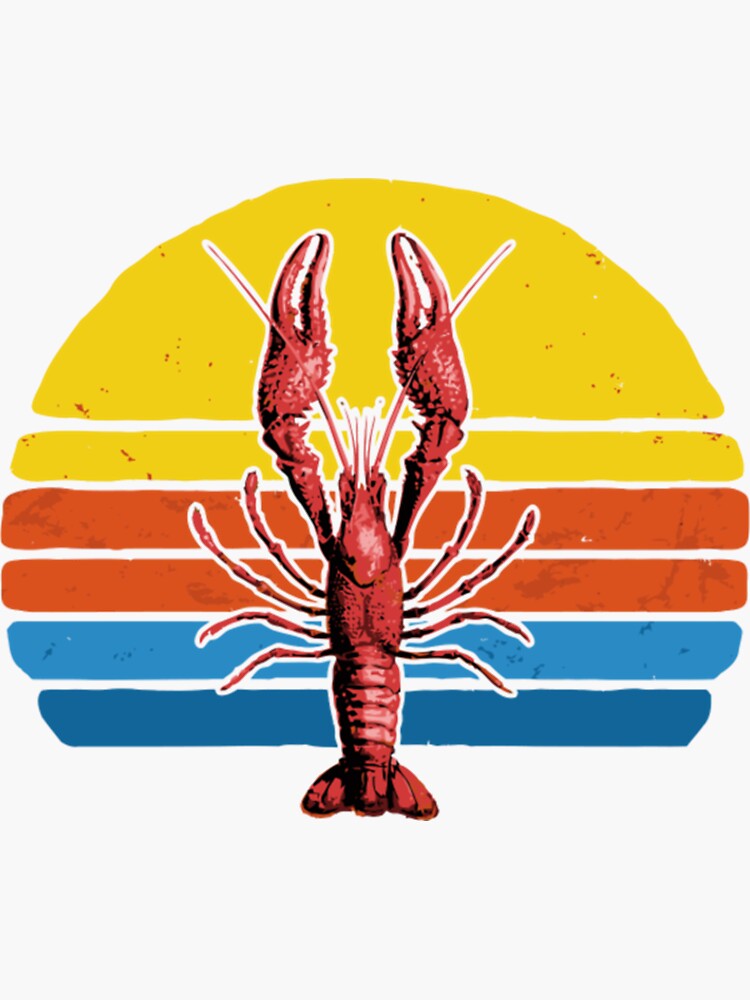 "Vintage Crawfish 80S Louisiana Crawdad" Sticker for Sale by ...