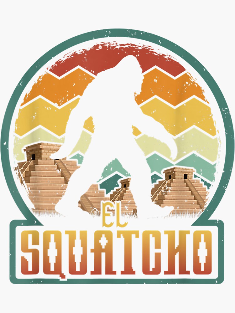 El Squatcho And Mayan Pyramids Funny Cinco De Mayo Bigfoot Sticker