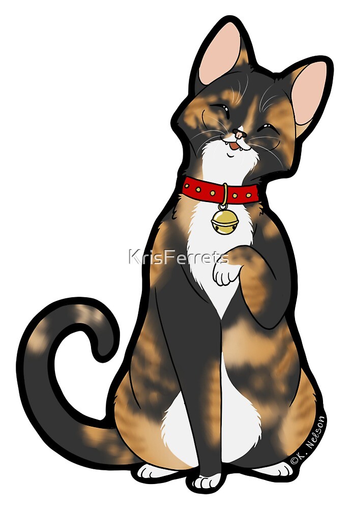 "Tortie with White or "Tortico" Cat" by KrisFerrets | Redbubble