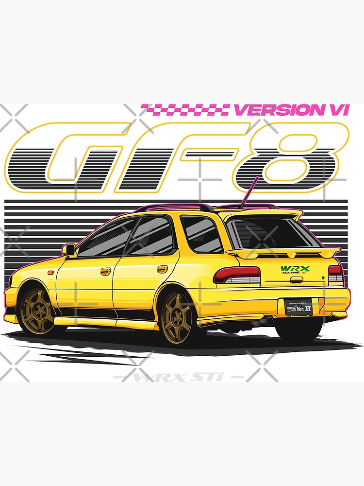 "WRX Cult- Sports Wagon STi Version 6 GF8 Cashmere Yellow" Poster for ...