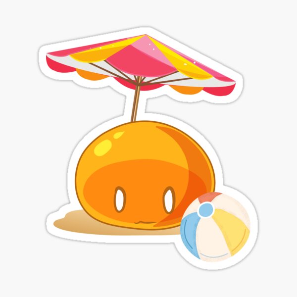 "Kawaii Orange Slime on Beach | Summer Emote" Sticker for Sale by ...